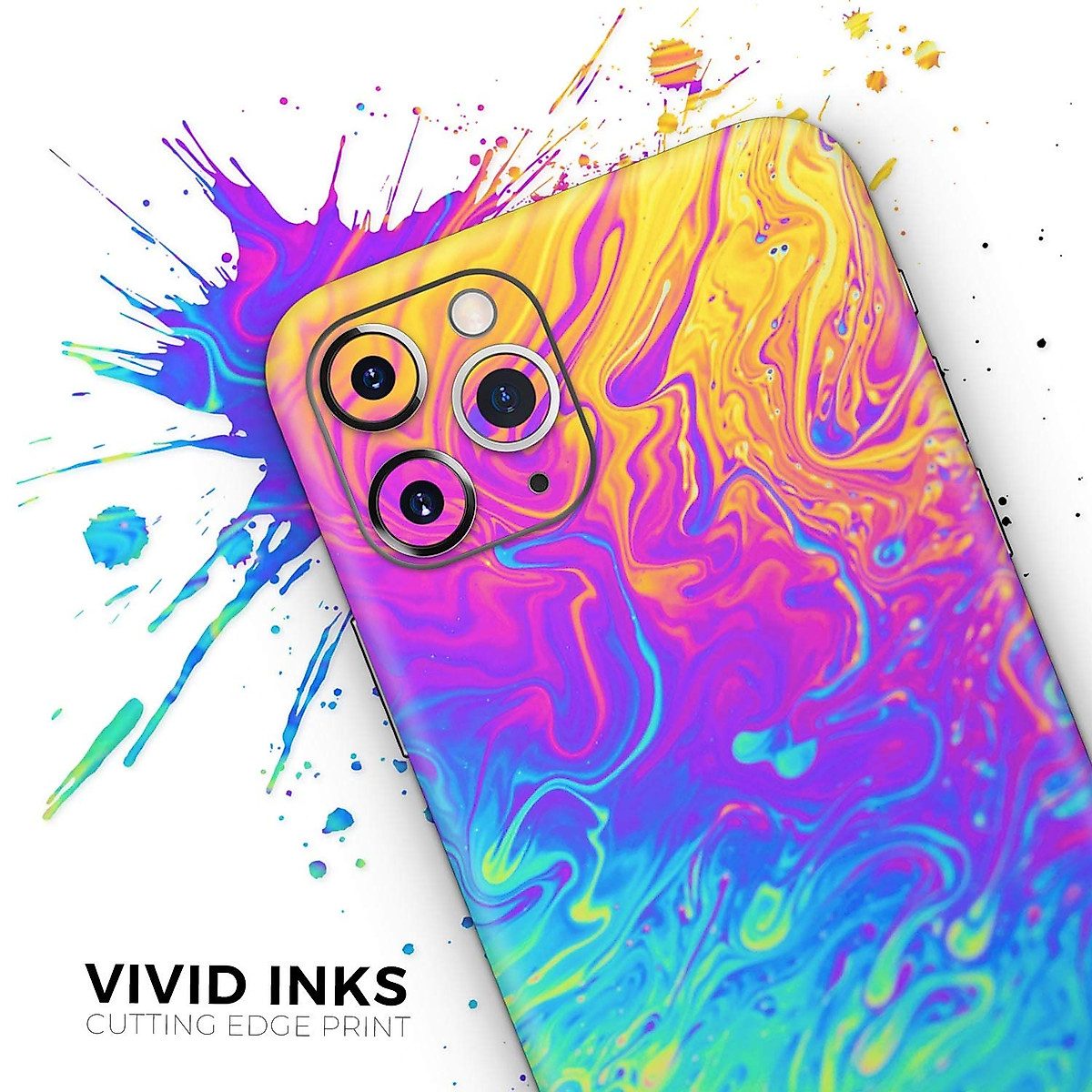 Design Skinz Neon Color Fushion V2 Protective Vinyl Decal Wrap Skin Cover Compatible with The Apple iPhone 11 Pro Max (Screen Trim & Back Glass Skin)