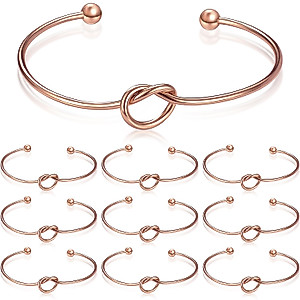 Hicarer 10 Pcs Wedding Bridesmaid Bracelet for Women Bridesmaids Gifts for Proposal Knot Cuff Bangle Knot Bridesmaid Bracelets