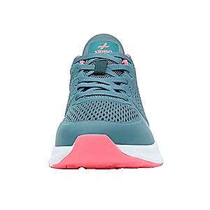 SANNAX Womens Tennis Shoes Lace up Walking Shoes Breathable Fashion Sneakers Lightweight Workout Running Shoes Grey Blue, 7.5