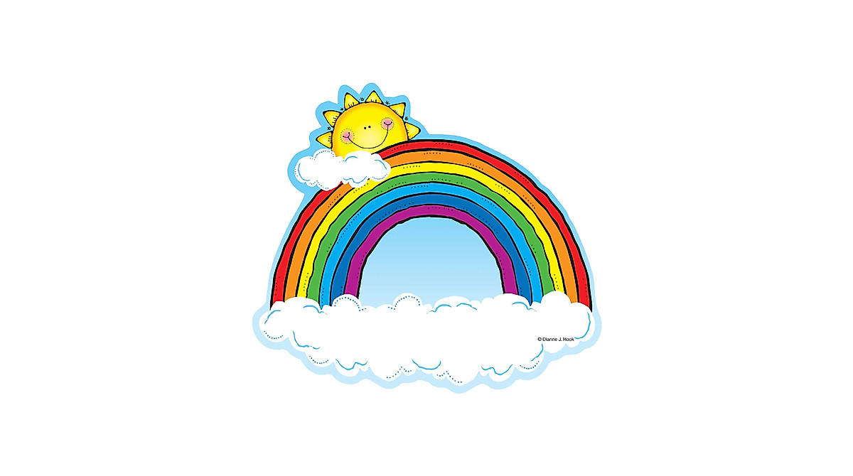 Carson Dellosa Rainbow Cutouts - Bright Classroom Spring Decor