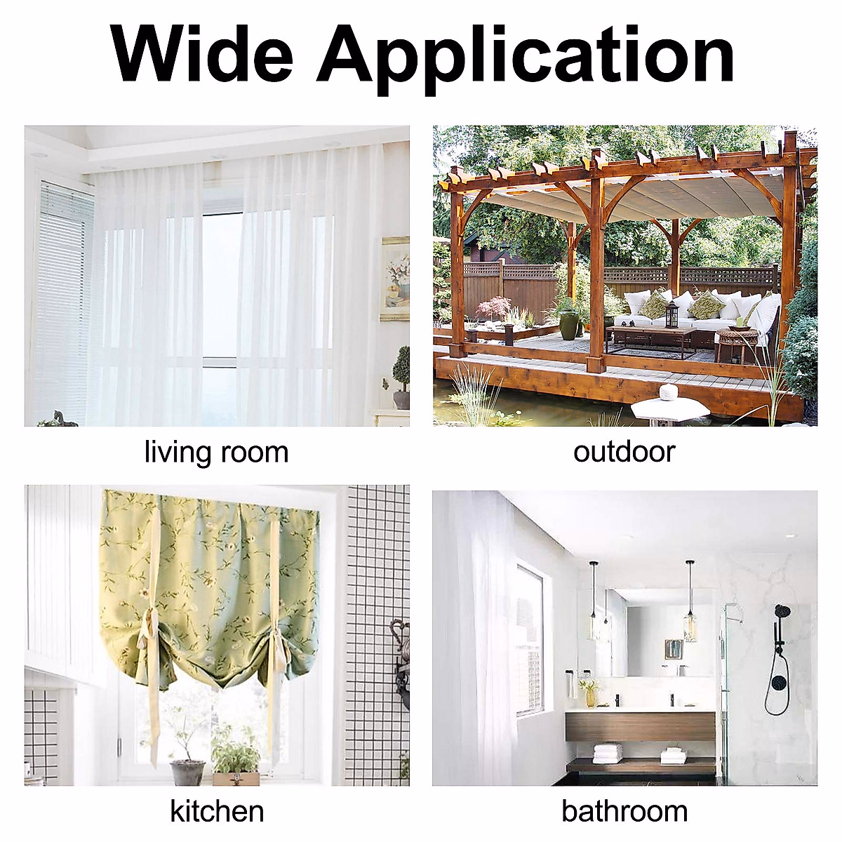 UFURMATE Clothesline Set, Stainless Steel Outdoor Cable Wire Rope Wall Mount Picture Hanging Wire Rod Set with Small Clothespins and Screws for Hanging Clothes, Photos, Ornaments