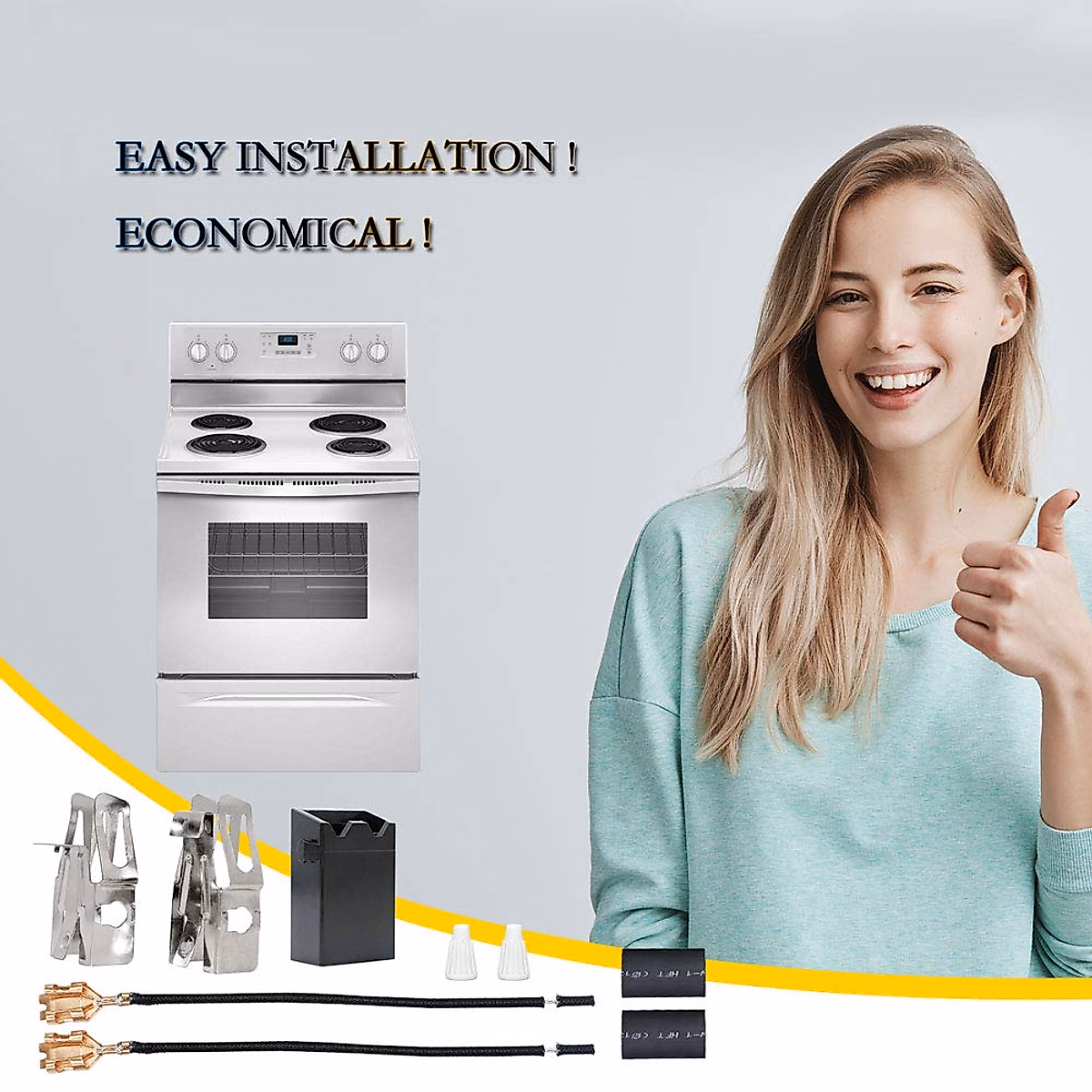 330031 Range Burner Receptacle kit Replacement for 5303935058 814399 5301167733 WB17X210 by AMI PARTS (4 Pack)