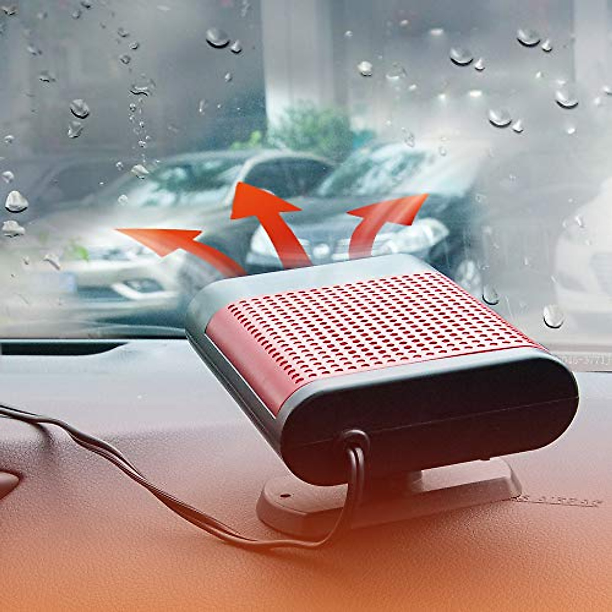 Car Heater, 12V 150W Auto Electronic Heater Fan Fast Heating Defrost Defogger, 4 in 1 Heating&Cooling Function Car Heater Plug into Cigarette Lighter, 60 Seconds Fast Heating, Low Noise (Red)
