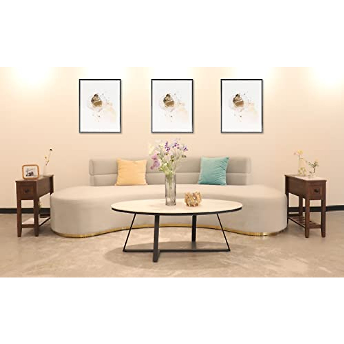 LUSUOWLZ 2 Pack Chairside Narrow End Table with Drawer, Solid Recliner Side Table with Storage Shelf, Slim Nightstand Bedside Table for Bedroom