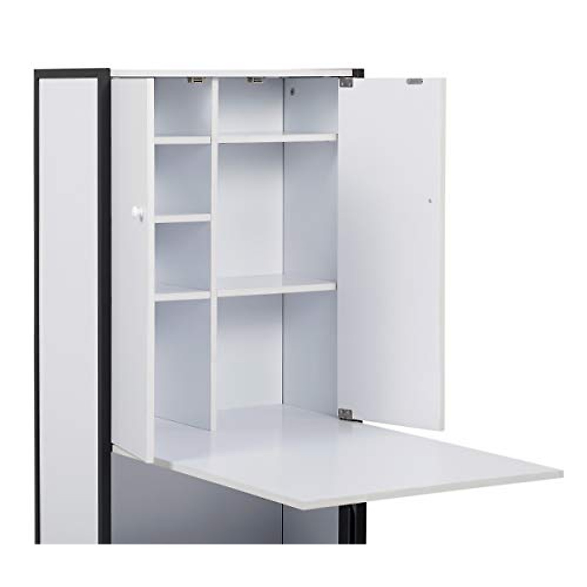 Sew Ready Craft/Multi Room Hiding Table Armoire, Charcoal/White