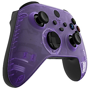 eXtremeRate Replacement Faceplate for Xbox Series X & S Controller - Personalize Your Control - Clear Atomic Purple Front Housing Shell for Xbox Core Wireless Controller [Controller NOT Included]