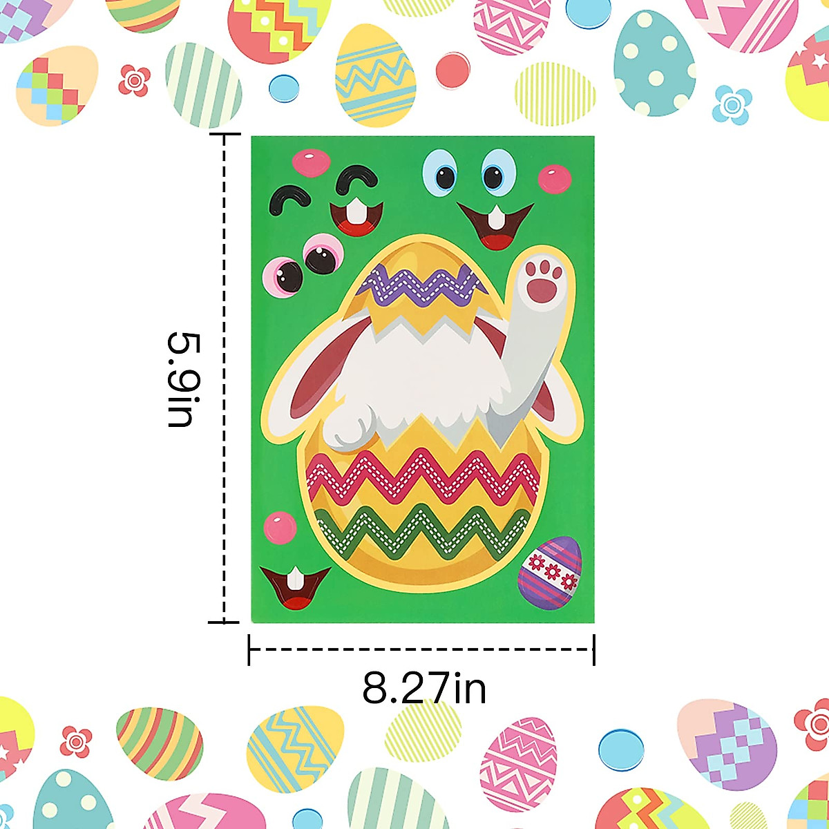 Aitsite 36pcs Easter Animal Stickers with Bunny, Chicken, Easter Eggs, Easter Stickers, DIY Easter Art and Craft Stickers for Kids Home (24pcsDIY Sticker)