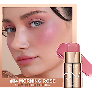 Cream Blush Stick Makeup, Multi-use Blush Beauty Wand for Eye, Lip and Cheek, Longwear Waterproof Moisturizing Monochromatic Blush Stick, Buildable & Mixable. Matte Finish, 0.3oz (Shy Pink #4)