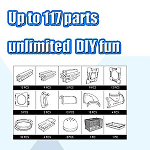 GNB PET Super Large Hamster DIY 20‘’x12''x15'' Cage Habitat with Complete Tunnel Module (Black)