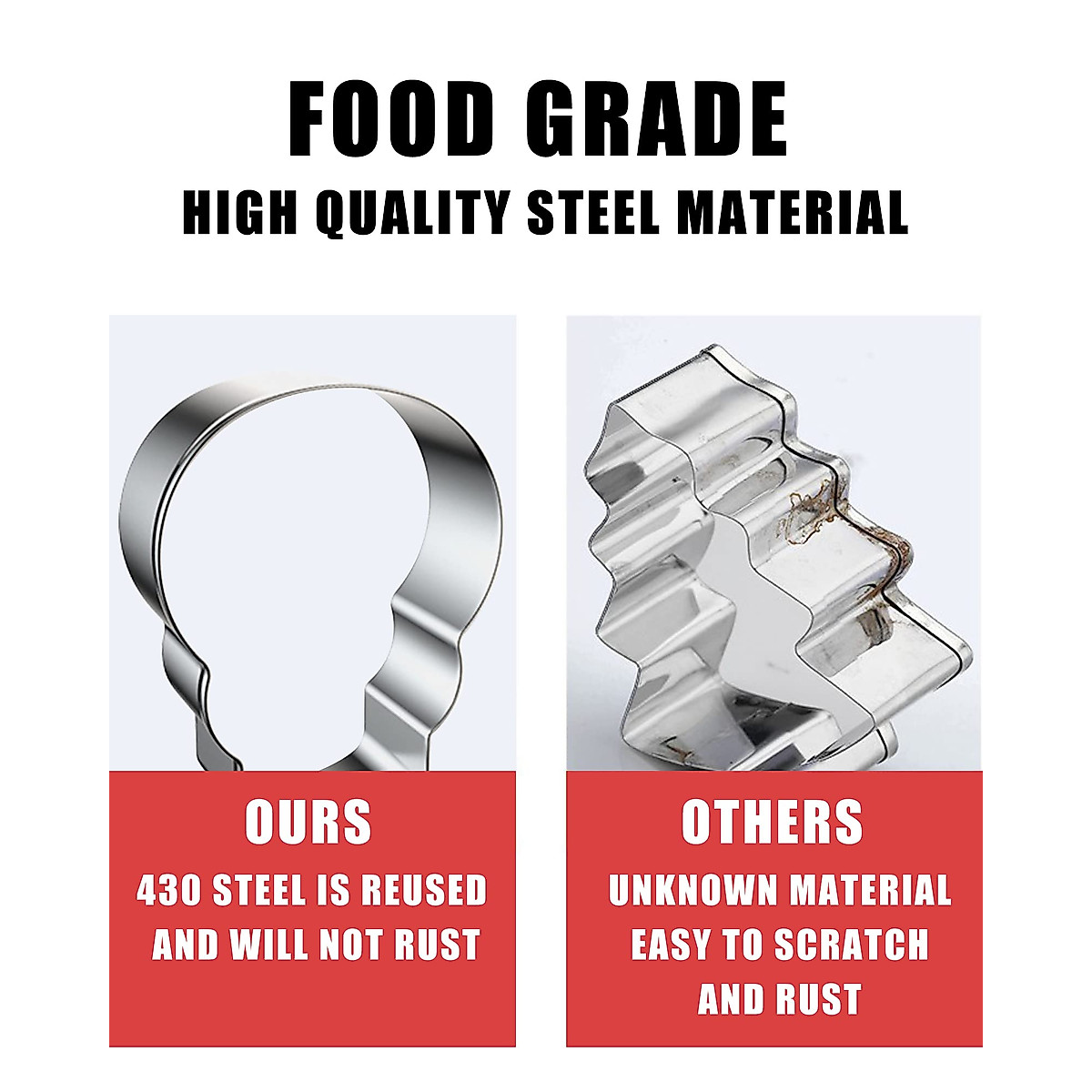 16 Pcs Halloween Cookie Cutters Halloween Set with Decorating Instructions Stainless Steel Pumpkin Witch Hat Cat Bat Skull Ghost Candy Coffin And More