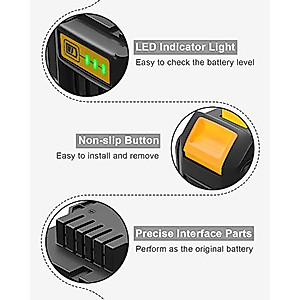 TeenPower Replacement for Dewalt 20V Battery 6000mAh 2/pk Compatible with Dewalt 20v max Battery DCB205 DCB206 DCB204 DCB200 DCB203 DCB201