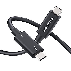 Maxonar [6.6Ft] Thunderbolt 4 Cable Intel Certified, Active Thunderbolt 4 Cable 40Gbps with 8K Display and 100W Charging Compatible with Thunderbolt 4, Thunderbolt 3, USB C, and USB4