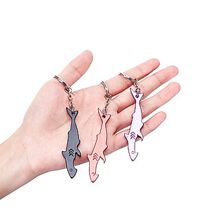 arricraft 12 Pcs Shark Shaped Bottle Opener, Pocketable Keychain Bear Opener for Camping and Traveling, 6 Random Colors