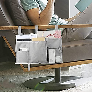 DAYARD Bedside Caddy, Bedside Hanging Storage Bag, Bunk Bed Organizer for Dorm Rooms Hospital Bed and Baby Bed Rails, Grey…