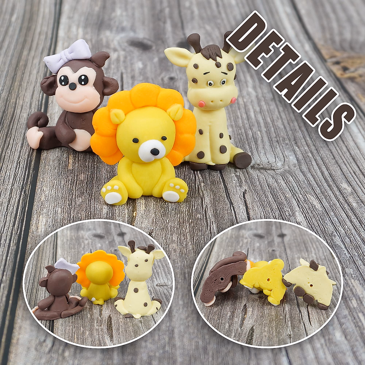 Jungle Safari Animal Cake Toppers Animals Cake Decorations for Jungle Safari Animals Theme Party Baby Showers Kid Birthday Party Supplies (Jungle Safari)