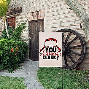 You Serious Clark Garden Flag, National Christmas Vacation Decorations, Christmas Vacation Party Decorations, Christmas Holiday Garden Flag, Vertical Double Sided 12.5 x 18 Inch Christmas Yard Decor