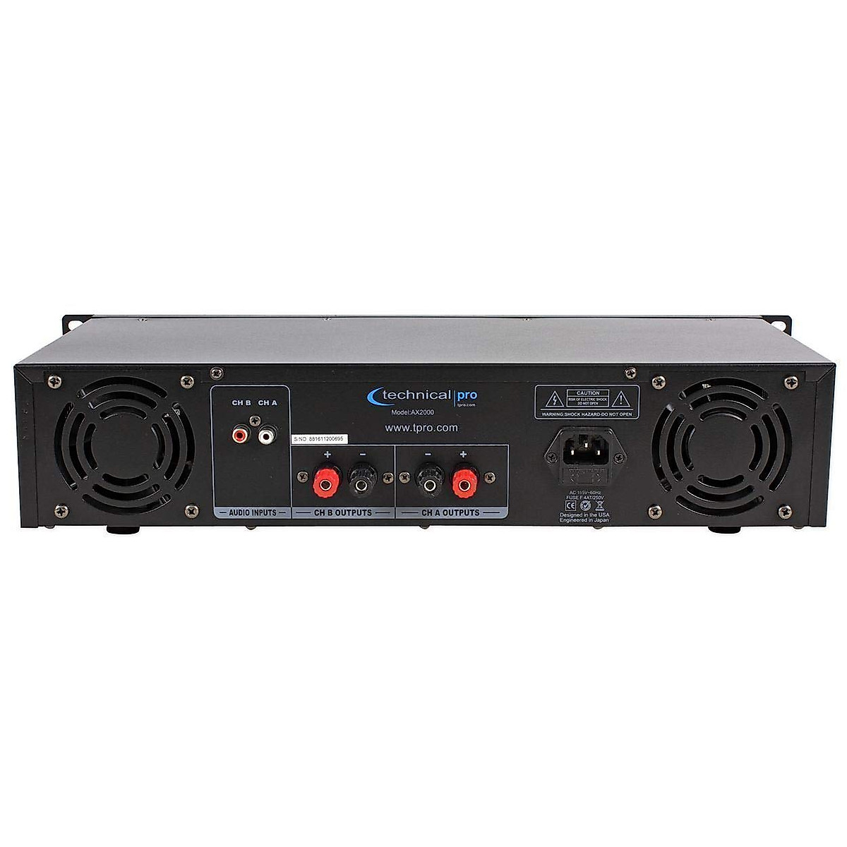 Technical Pro AX2000 2-Channel 2000 Watt Professional Power Amplifier Rackmount