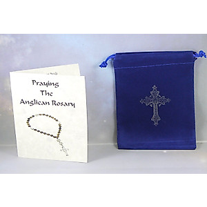 Kit Johnson Designs, Anglican Rosary Beads Amethyst Celtic Cross, Prayer Bag, Instruction Booklet