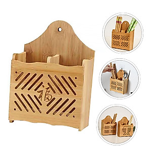 Uonlytech Bamboo Drying Rack Drain Chopsticks Holder Spoon Holder Spoons Silverware Kitchen Drainer Rack Silverware Holder Flatware Organizer Flatware Holder Fork 1pc