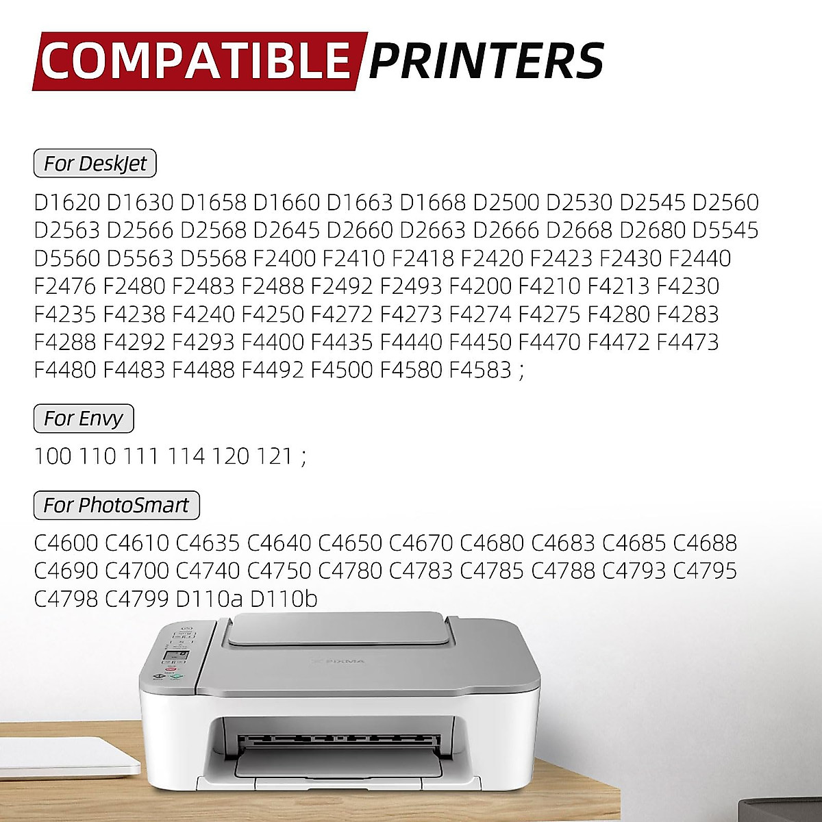 60XL Ink Cartridges for HP 60 Ink Cartridge Combo Pack Color and Black for HP 60 Black Ink Cartridge Used for HP C4680 C4780 C4795 F4480 D2530 F4280 D2680 C4600 D1620 120 110 114 Printer (2 Pack)