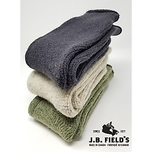 J.B. Field's 85% Wool Arctic Trail -40 Below Winter, Thermal Sock for Men, Women, for Hiking, Trekking & Outdoor 2 Pack, Made In Canada (Medium (5-9 Shoe), Green)
