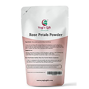 Rose Petal Powder | 8 oz | Make Tea, Smoothies or Lattes | Best Ingredient for Face Mask Too | Soothing Fragrance | Excellent Natural Skin Toner | by Yogi’s Gift®