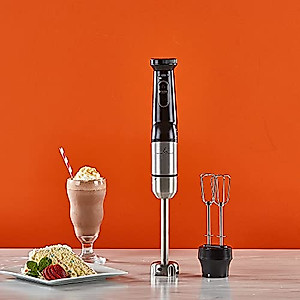 Emeril Everyday Blender & Beyond Immersion Hand Blender, Cordless with Charging Station, Whisk and Double Beater Included.