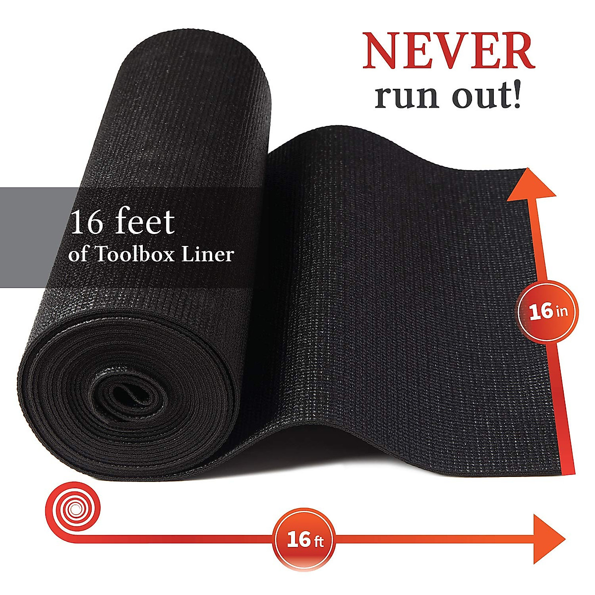 B&C Home Goods Tool Box Liner - Drawer Liner w/ Black Anti Slip Toolbox Matting - Box Liners to Protect Your Tools - Easily Adjustable to Fit Any Size