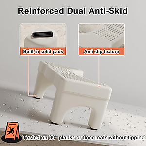 Premium Toilet Stool Squat for Adults, Non-Slip Squatting Poop Stool for Bathroom, Sturdy Pooping Stool, Toilet Step Stool for Kids/Toddlers, 7 Inch Potty Foot Stool, US Patented