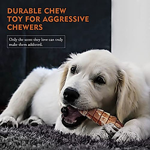 Nocciola Dog Chew Toy for Aggressive Chewers, Real Beef Flavor, Durable Nylon & Rubber Toy for More Than 30 Pounds Medium & Large Breed, Tough Toys for Training and Cleaning Teeth