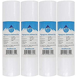 4-Pack Replacement for Whirlpool WHKF-DWH Polypropylene Sediment Filter - Universal 10-inch 5-Micron Cartridge Compatible with Whirlpool Standard Filtration System - Denali Pure Brand