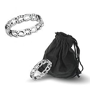 Eternal Sparkles Women's Horseshoe Hoove Horse Equestrian Riding Band with Crystal Details Symbolic Novelty Fashion Hypoallergenic Stainless Steel Statement Ring