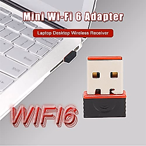USB WiFi 6 Adapter, 2.4GHz 802.11 B g n ax Wireless Network Adapter, 286Mbs Mini WiFi Dongle for Windows10 11, Large Coverage Area