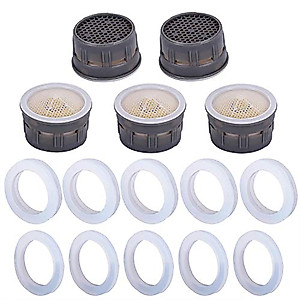 5 Pack 1.5 GPM Regular Size Water-Saving Sink Faucet Aerator Insert Replacements, Flow Restrictor Sink Faucet Aerators Replacement Parts for Bathroom or Kitchen by NIDAYE