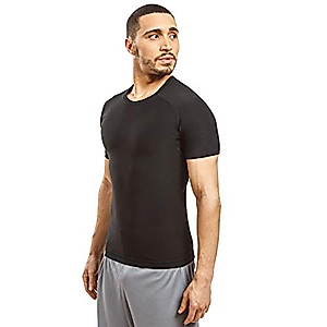 Sweat Shaper Men's Athletic Tee, Short Sleeve Compression T-Shirt, Performance Baselayer Workout Shirt (Black, X-Large)