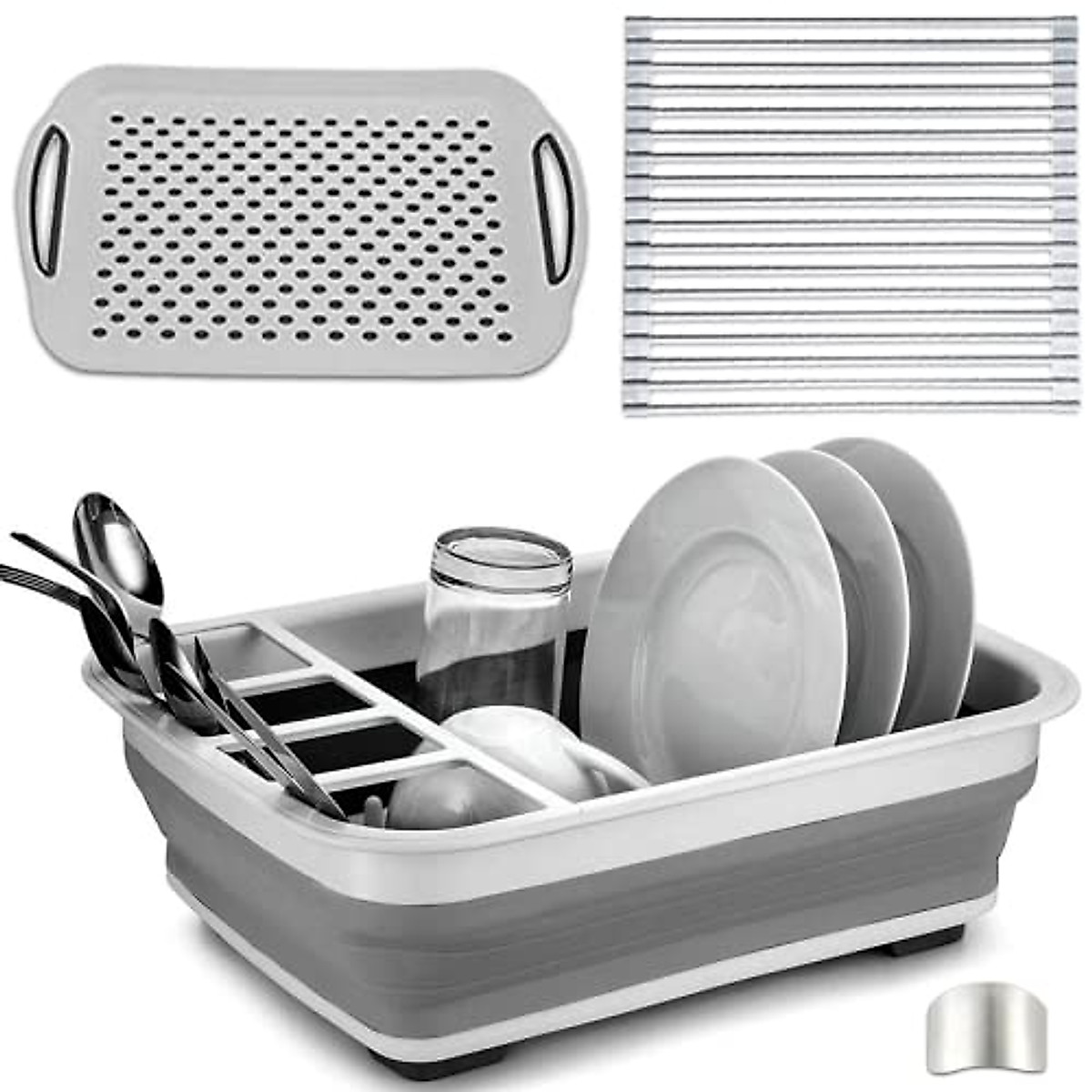 Inovare Designs Collapsible Dish Drying Rack & Drainboard Set - Ideal for RVs, Campers, Kitchens, Compact Spaces - Easy Storage & Cleaning - Kitchen Organizer & Storage Essential