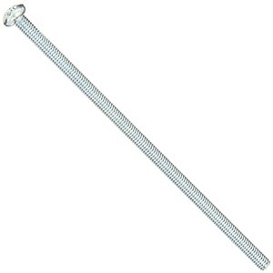 Small Parts Steel Pan Head Machine Screw, Zinc Plated, Meets ASME B18.6.3, #2 Phillips Drive, #8-32 Thread Size, 4-1/2" Length, Fully Threaded, Imported (Pack of 10)