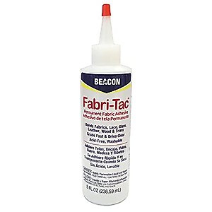 Beacon Fabri-Tac Permanent Adhesive, 8 Ounce Bottle - Premium Crafting & Fabric Glue
