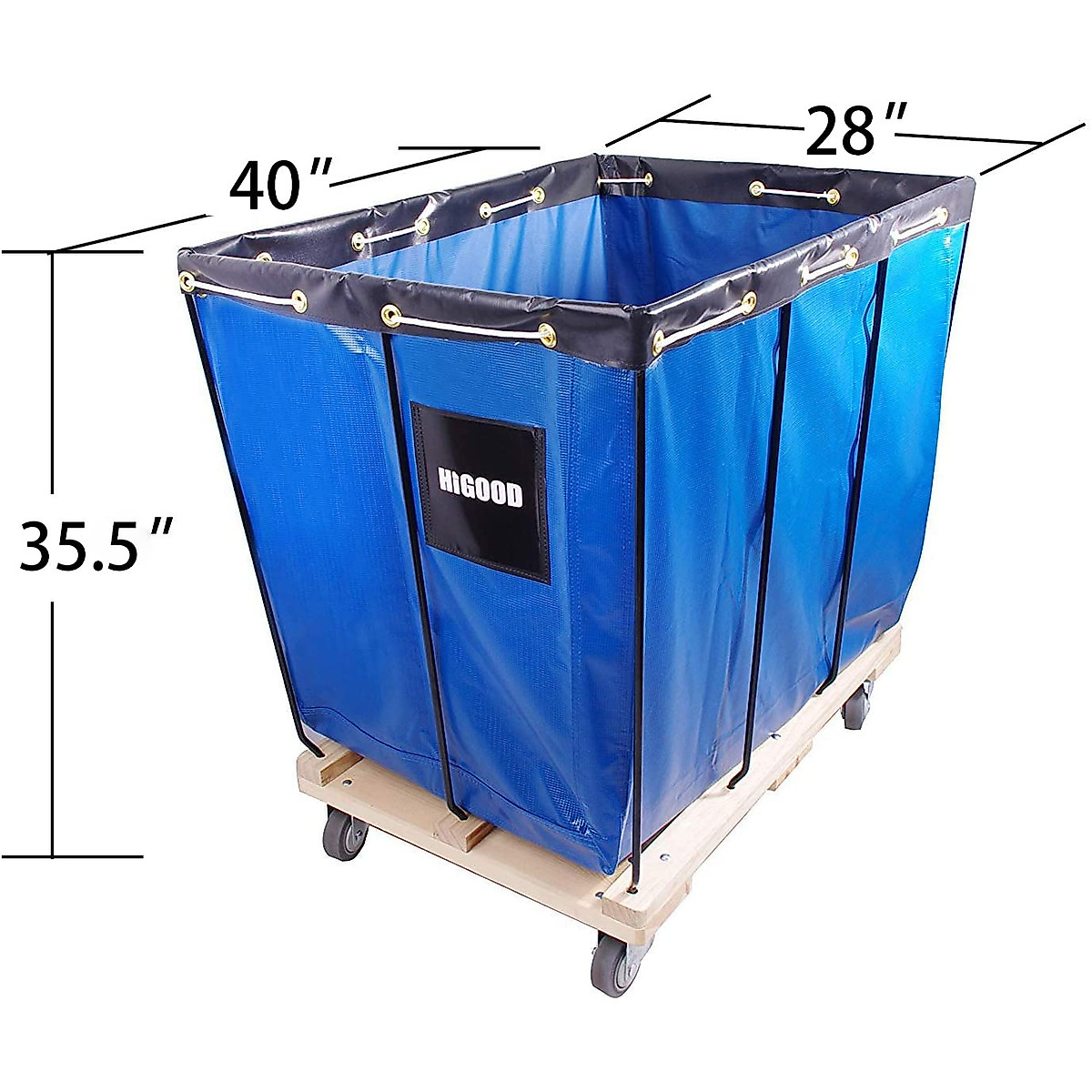 HIGOOD Basket Trucks,Service Carts Blue 16 Bushel Knock Down Truck,Carts, 20.0 cu. ft, 600 lb, 40" L X 28" W X 35.5" H Capacity