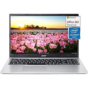 acer 2023 Aspire 1 Slim Laptop for Student, 2023 Newest 15.6" FHD Laptop, Dual-core, Intel Celeron N4500, 12GB RAM, 128GB eMMC, Student & Business, Thin and Light, Win 11 Home S, Bundle with JAWFOAL