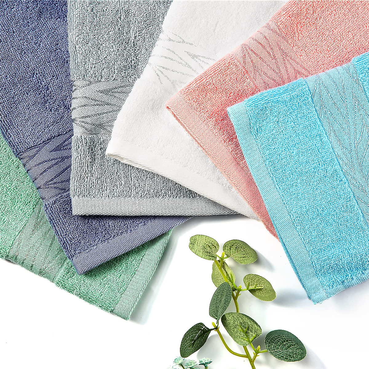 Chiicol Wash Clothes for Bathroom - Absorbent Face Wash Cloths Bulk for Men or Women, 100% Soft Cotton Bath Towels Set, Absorbent Hotel Spa Face Washcloth Towels, Bath Wash Rags.