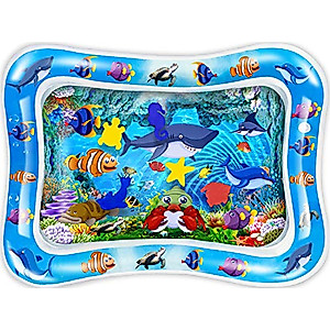 CUKU Tummy time Water Play mat Baby & Toddlers is The Perfect Fun time Play Inflatable Water mat,Activity Center Your Baby's Stimulation Growth