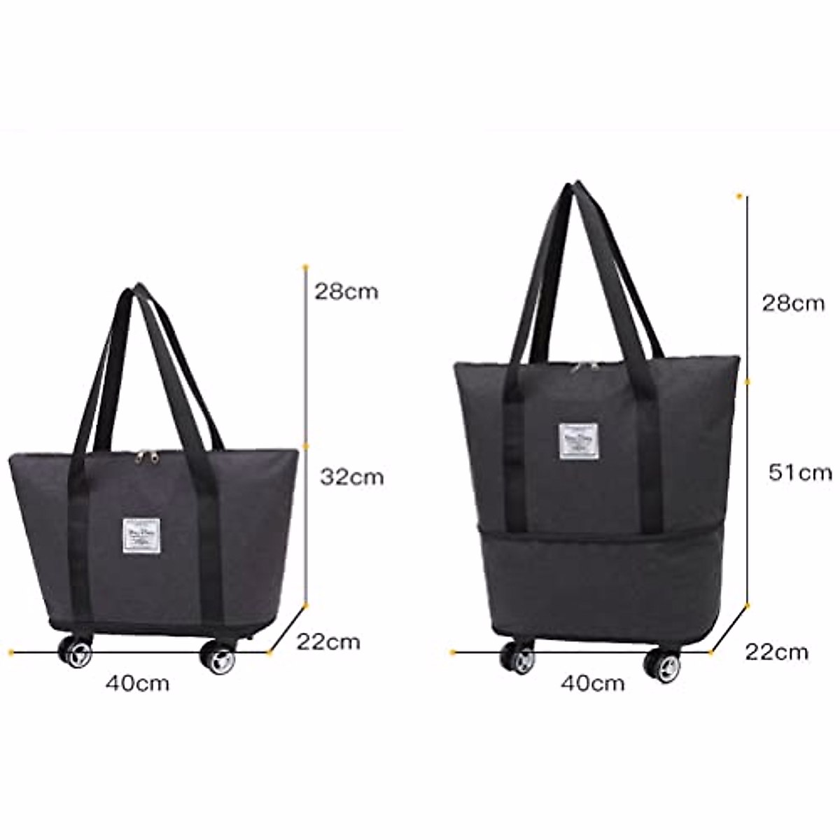 Upgrade Shopping Bag with Wheels Portable Trolley Bags Grocery Cart Hand Pulling Utility Universal Wheels Bag Folding Shopping Cart Trave Bag- Larger & Waterproof & Strong(Grey-B0C6F8FP2Q)