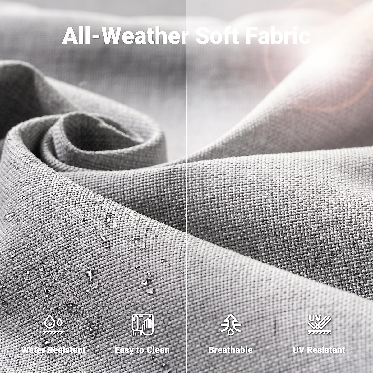 ovios Patio Chairs Outdoor Furniture 2 Pieces Rattan Wicker Chairs All Weather Patio Dining Chairs Single Chairs for Yard Deck Porch, Grey Wicker, Grey Cushion