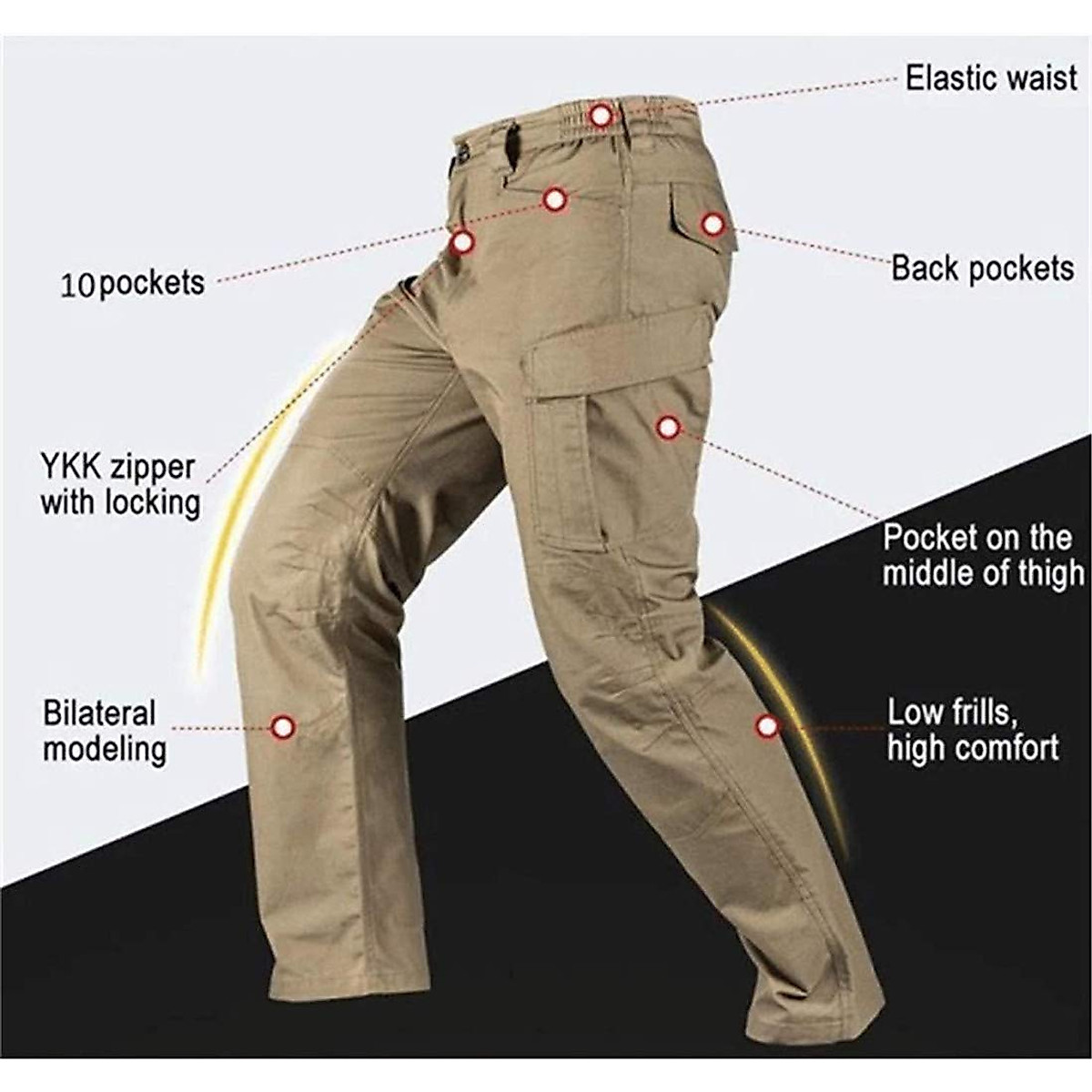 LELEBEAR 2021 Upgraded Tactical Waterproof Pants, Mens Waterproof Hiking Tactical Trousers for Combat Outdoor Hiking (Gray, 3X-Large)