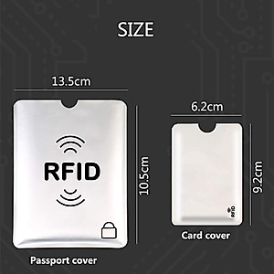 fancyfree RFID Blocking Sleeves, Identity Theft Prevention RFID Credit Card Holders Smart Slim Design Card Covers, Perfect for Wallet, Puerse, Passport Holder (10 Packs-5 Colors Card Covers)