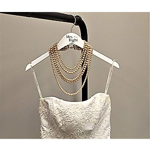 NAHANCO MRSAR20117 Bridal Hanger Set, Wooden Hangers Imprinted with Mr. Right and Mrs. Always Right, 17” (2 Piece Set)