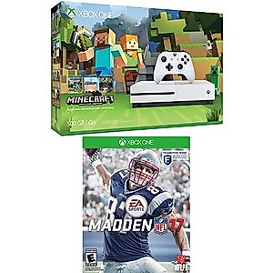 Xbox One S 500GB Console - Minecraft Bundle + Madden NFL 17 Standard Edition Game