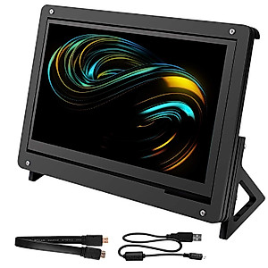 kuman for Raspberry Pi 7 Inch Capacitive Touch Screen, LCD HDMI Input 1024x600 Display with Case Stand