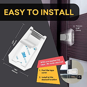 Child Lock for Sliding Closet Doors - 3M Tape Easy Install, 4 Pack, Clear